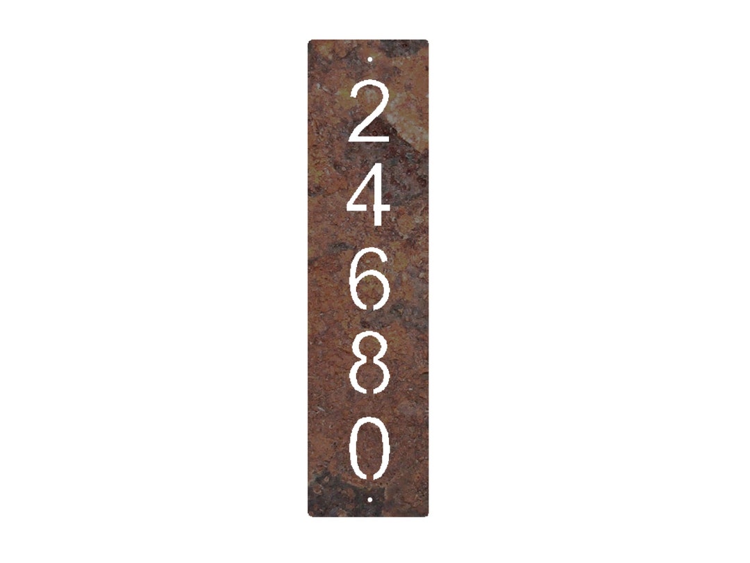 Personalized Vertical Metal House Number Sign - Etsy