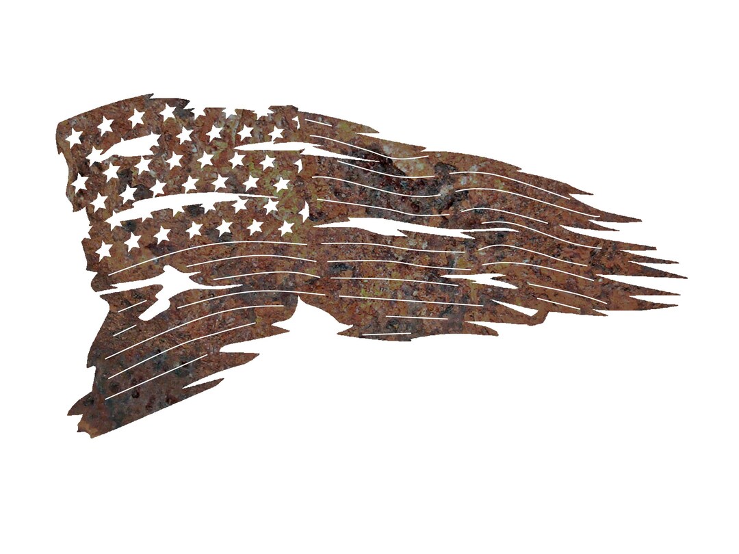 Rustic Tattered Metal American Flag: Distressed USA Wall Art - Etsy