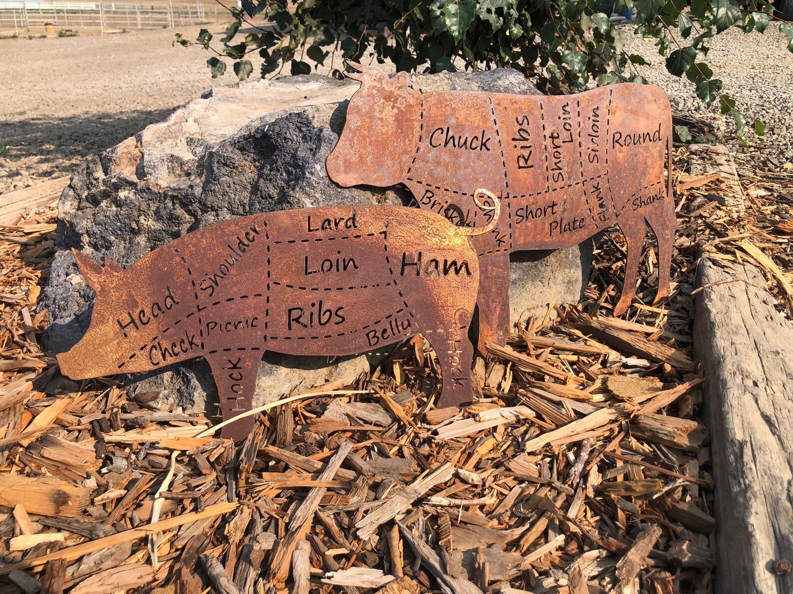 Cuts of Beef | Rustic BBQ Cow | Metal Farm Signs | BEEF - Etsy