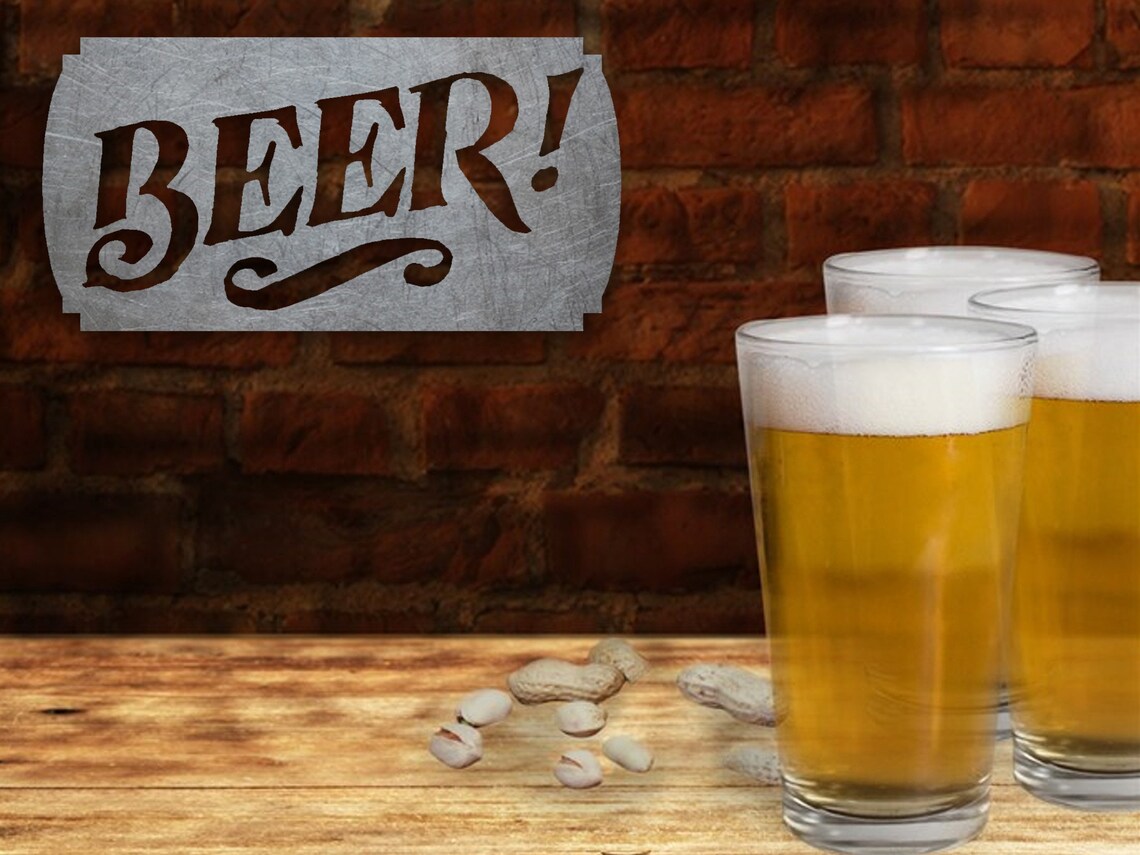 Rustic Metal BEER Sign Tin Tacker Signs BEER Sign for the - Etsy