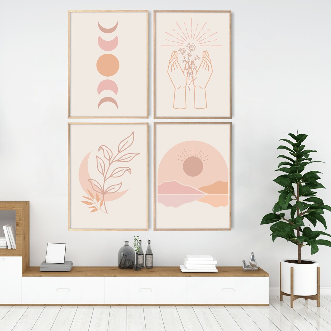 Set of 4 Minimal Boho Prints Modern Gallery Wall Decor - Etsy