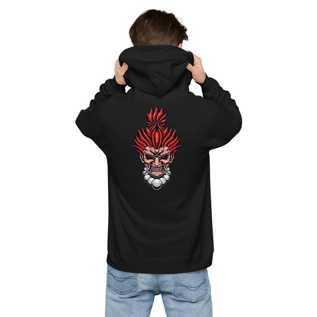 Raging Demon Sweater, Gouki, Hannya Mask, Kanji Fleece Hoodie - Etsy