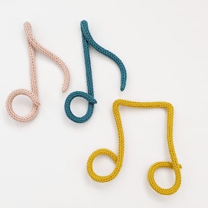Small Musical Notes - Knitted Wire Shape Signs to Hang on Kid's Bedroom ...