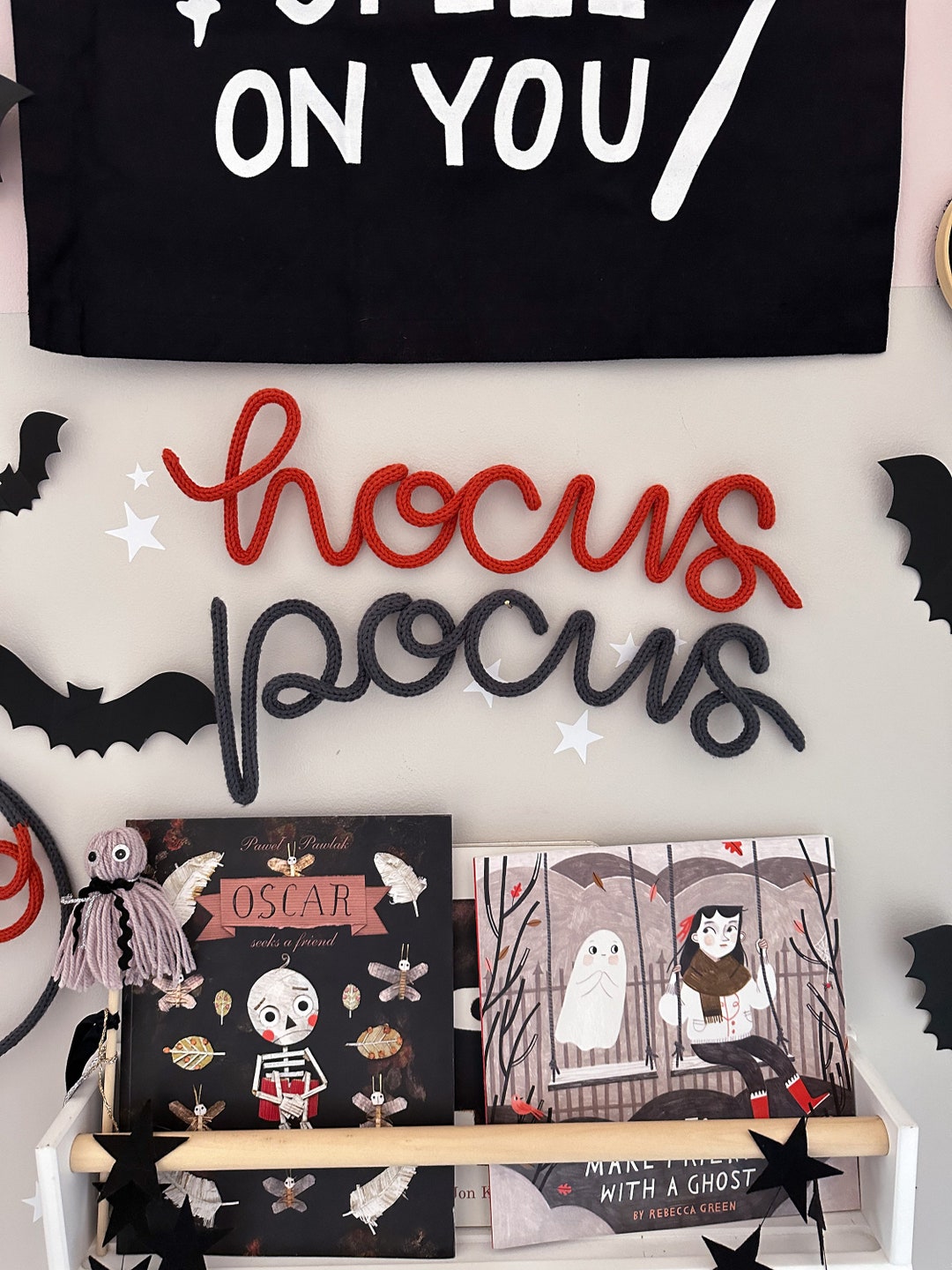 Hocus Pocus - Halloween Decor Wall Sign - Knitted Wire Words. Vegan ...