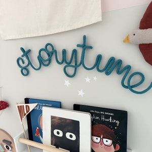 Storytime Knitted Wire Word Sign. Kids Who Love to Read Books. Story ...