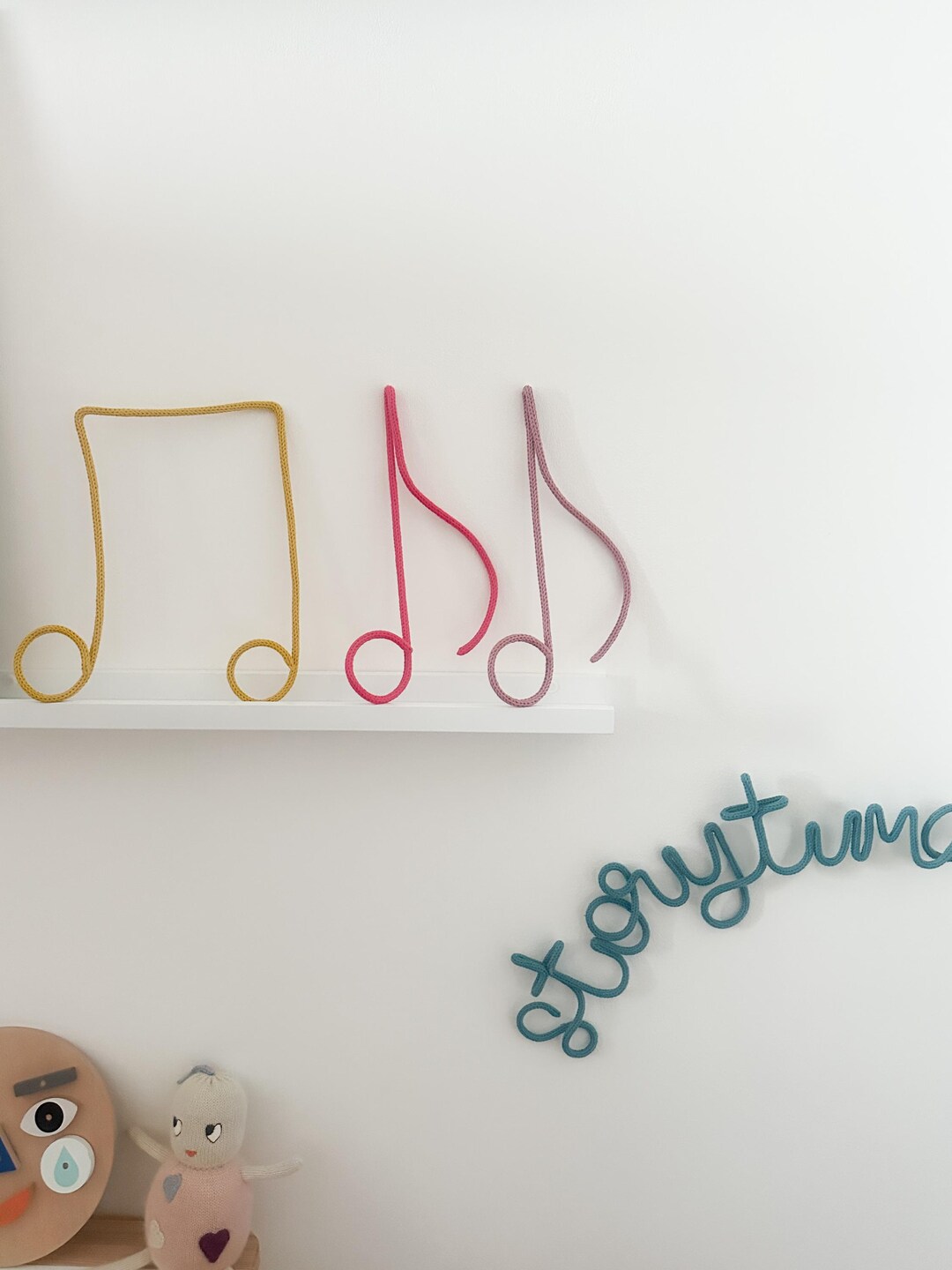 Extra Large Musical Notes - Knitted Wire Shape Signs to Hang on Kid's ...