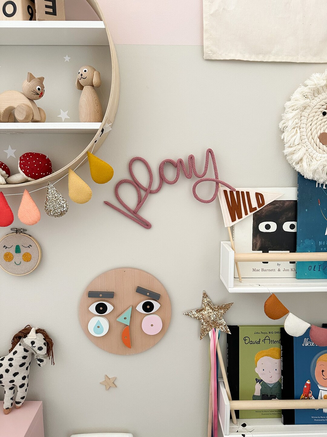 Play Wall Art Sign for Playroom / Wall Words / Nursery Decor / Gift for ...