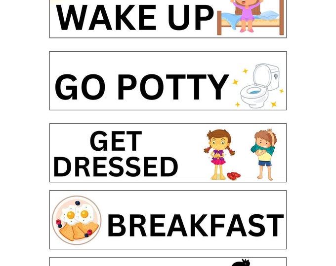 Daily Routine Labels | Printable, Homeschool, Schedules, Routines - Etsy