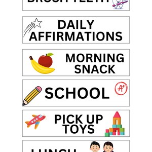 Daily Routine Labels Printable, Homeschool, Schedules, Routines - Etsy
