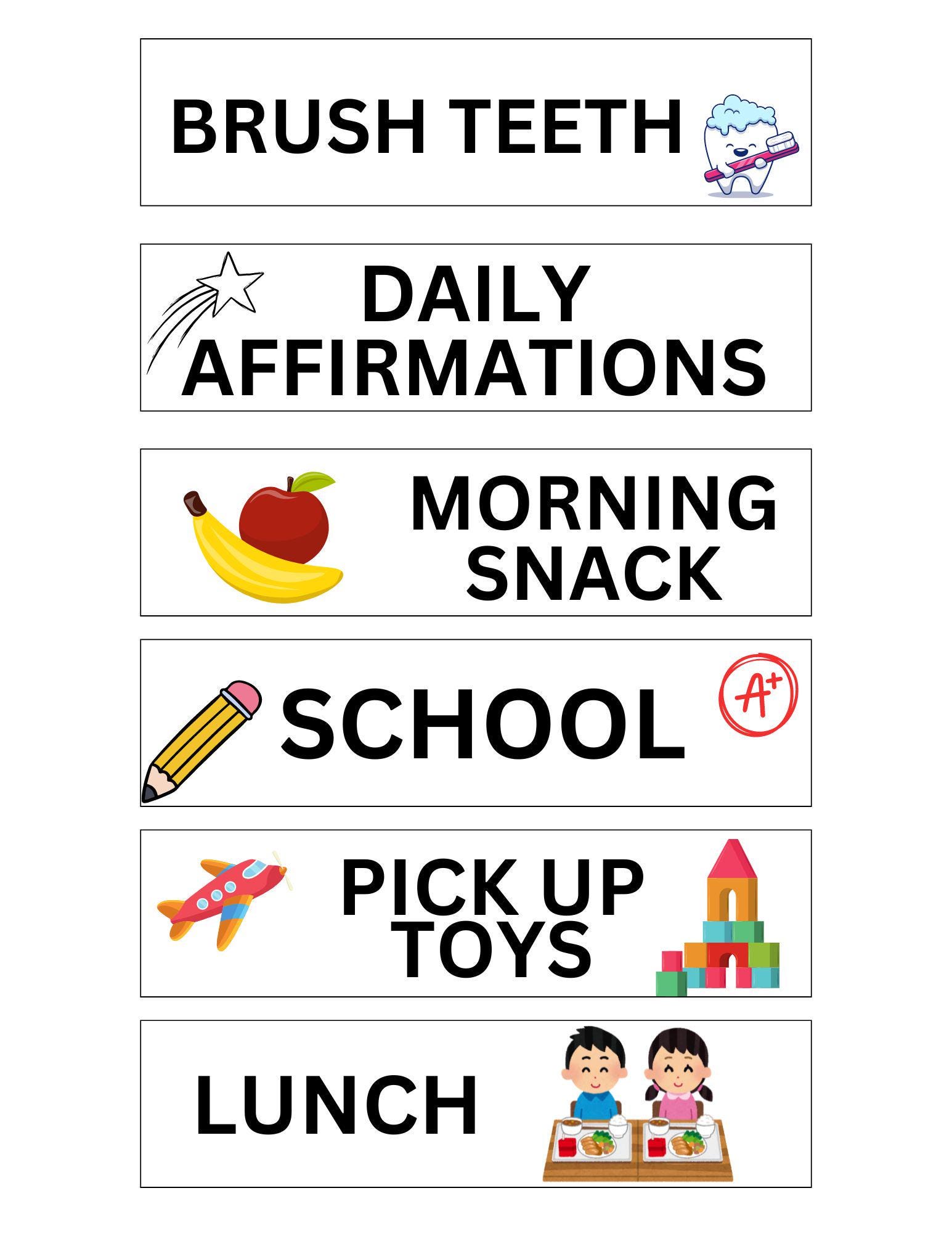 Daily Routine Labels Printable, Homeschool, Schedules, Routines - Etsy