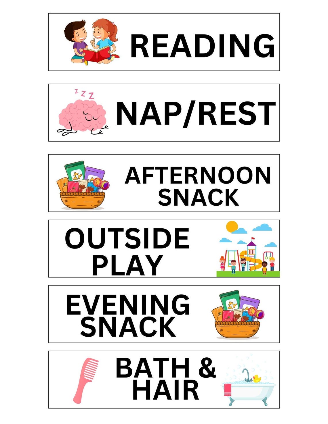 Daily Routine Labels Printable, Homeschool, Schedules, Routines - Etsy