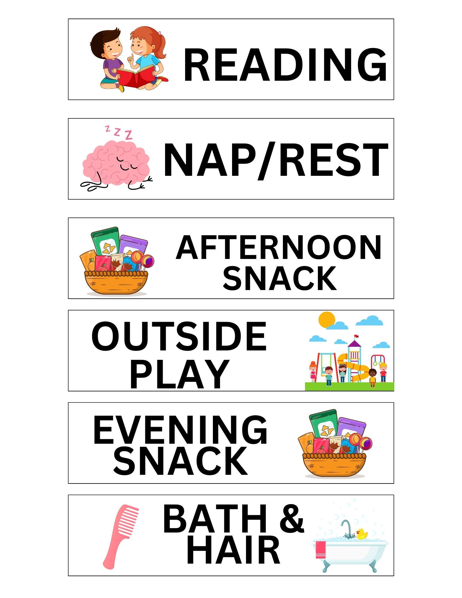 Daily Routine Labels Printable, Homeschool, Schedules, Routines - Etsy