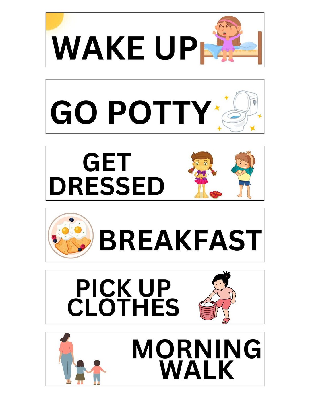 Daily Routine Labels Printable, Homeschool, Schedules, Routines - Etsy
