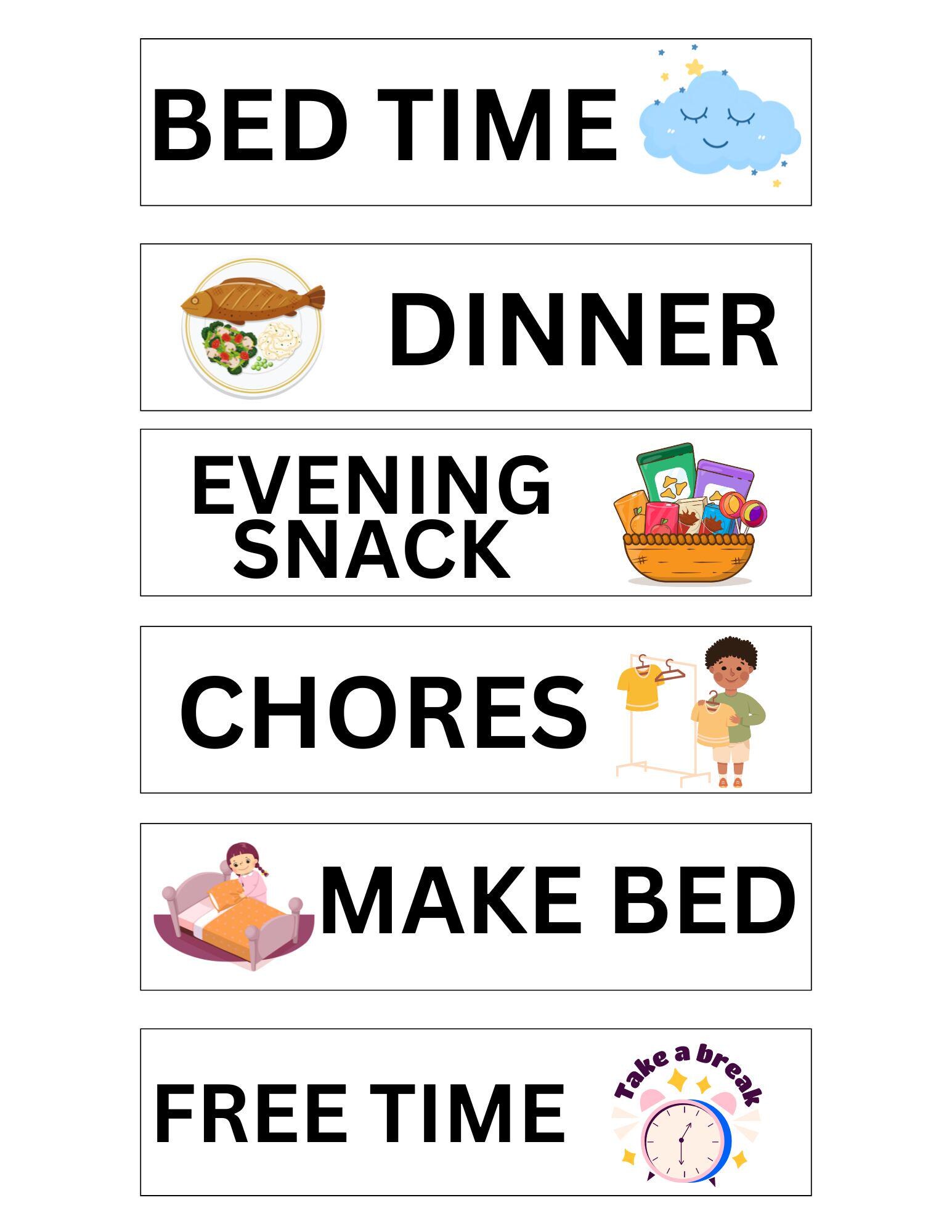 Daily Routine Labels Printable, Homeschool, Schedules, Routines - Etsy