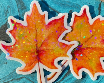 Maple Leaves Sticker Fall Leaves Sticker Vinyl Stickers - Etsy
