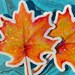 Fall Maple Leaf Sticker, Fall Leaves Sticker, Vinyl Sticker, Watercolor ...