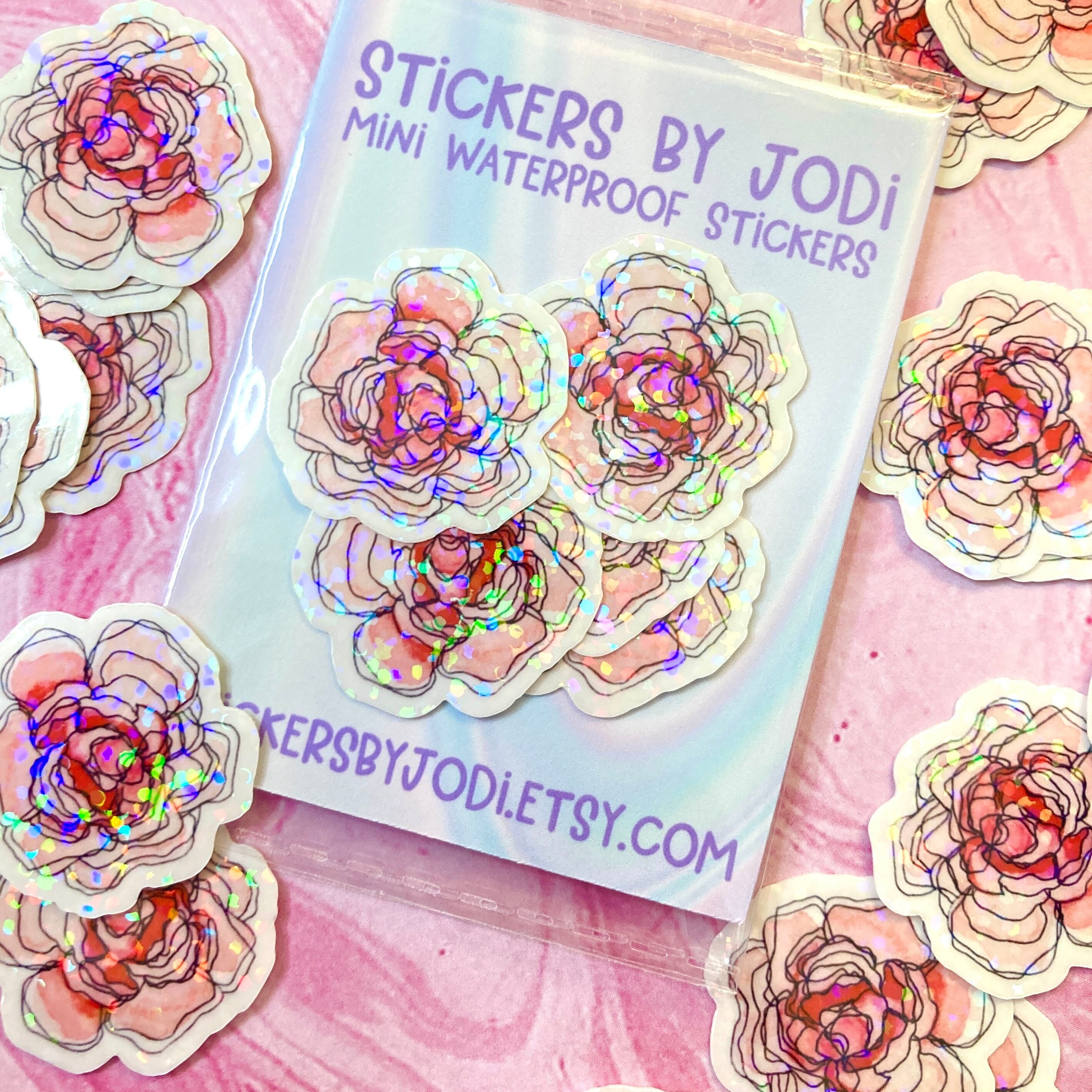 Mini Peony Sticker Peony Stickers Mini Peonies Mini - Etsy