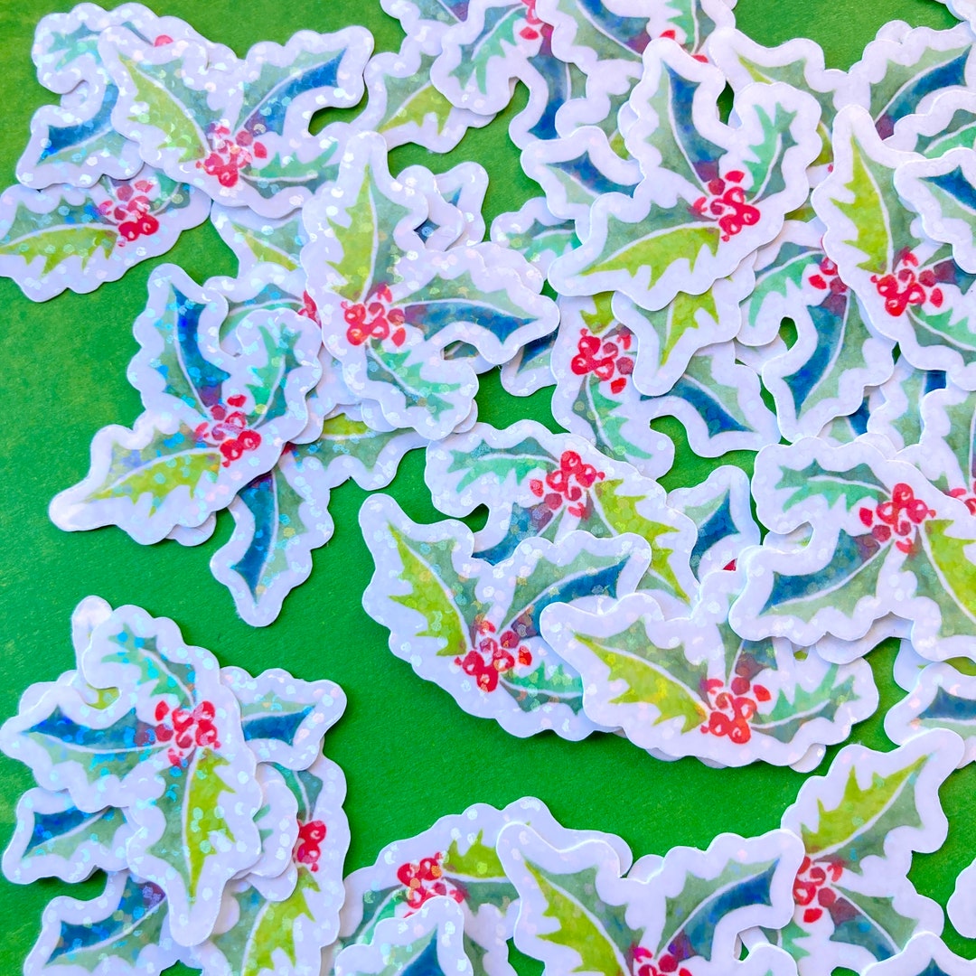 Mini Mistletoe Stickers, Christmas Stickers, Sticker Flakes, Waterproof ...