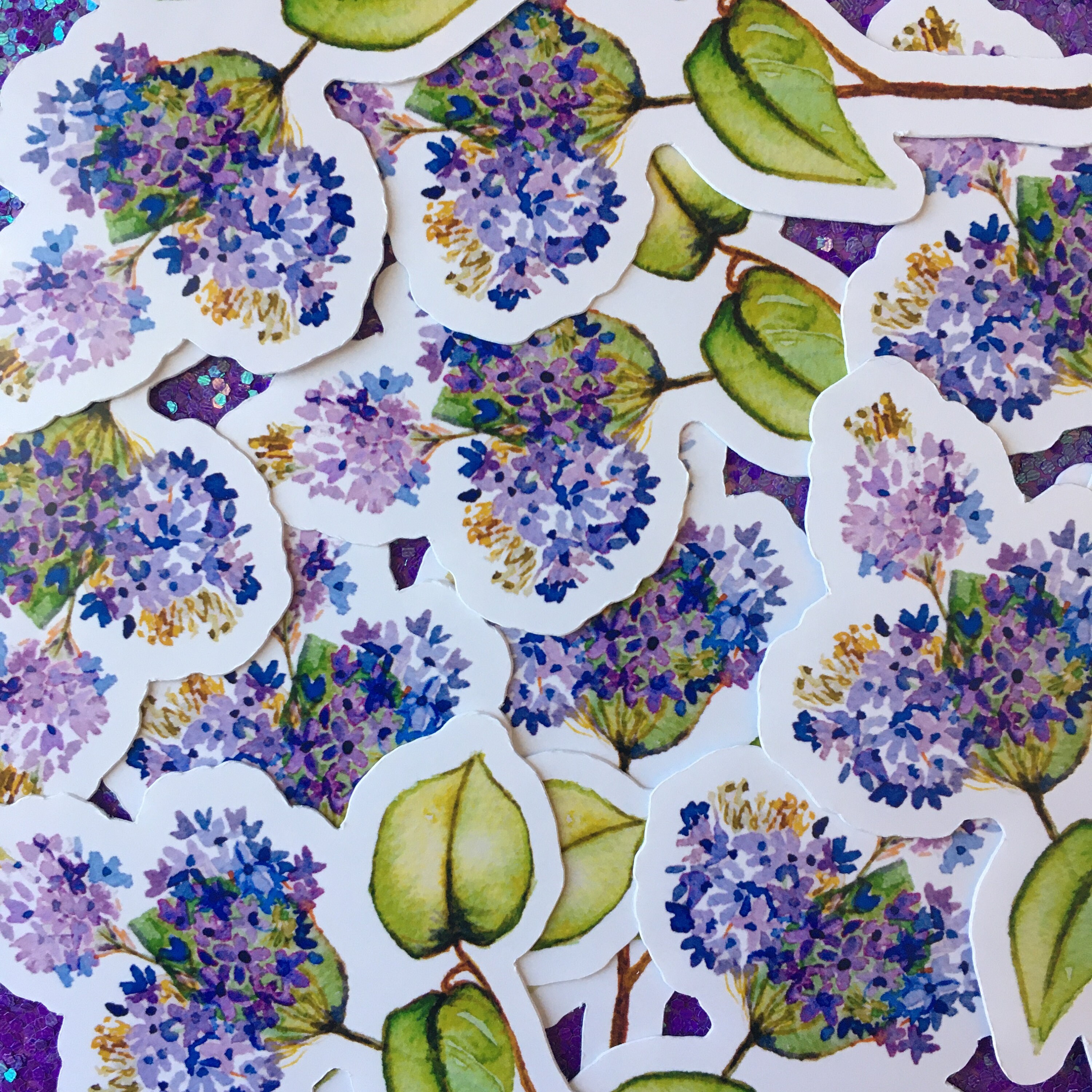 Lilac Stickers Wildflower Decals Purple Handpainted Flowers - Etsy