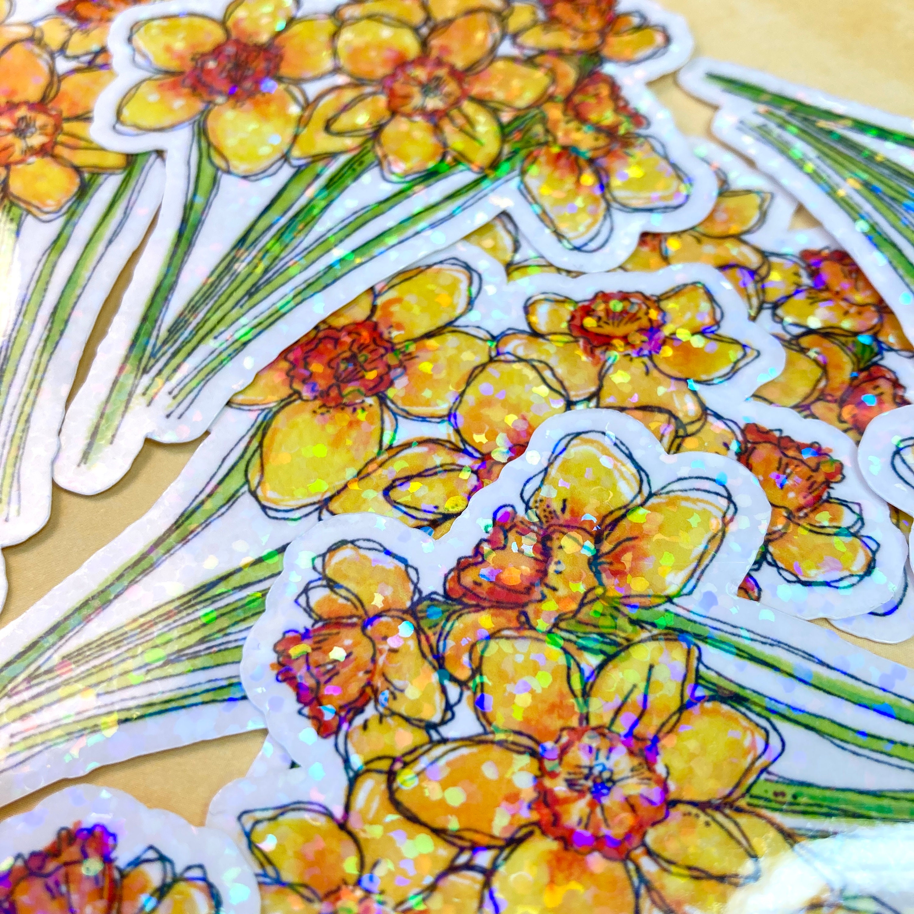 Daffodil Sticker Daffodil Decal Watercolor Flower Floral - Etsy