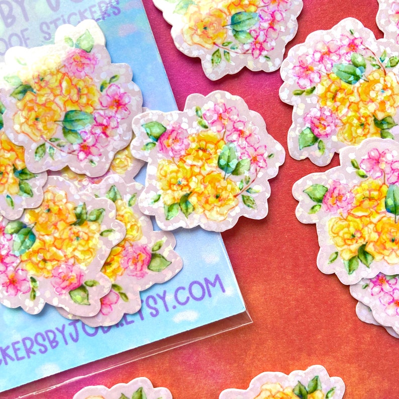 Mini Watercolor Floral Stickers, Mini Floral Stickers, Mini Floral ...