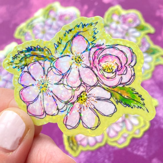 Paper, Party & Kids Scrapbooking 2.5 inch watercolor flower sticker ...