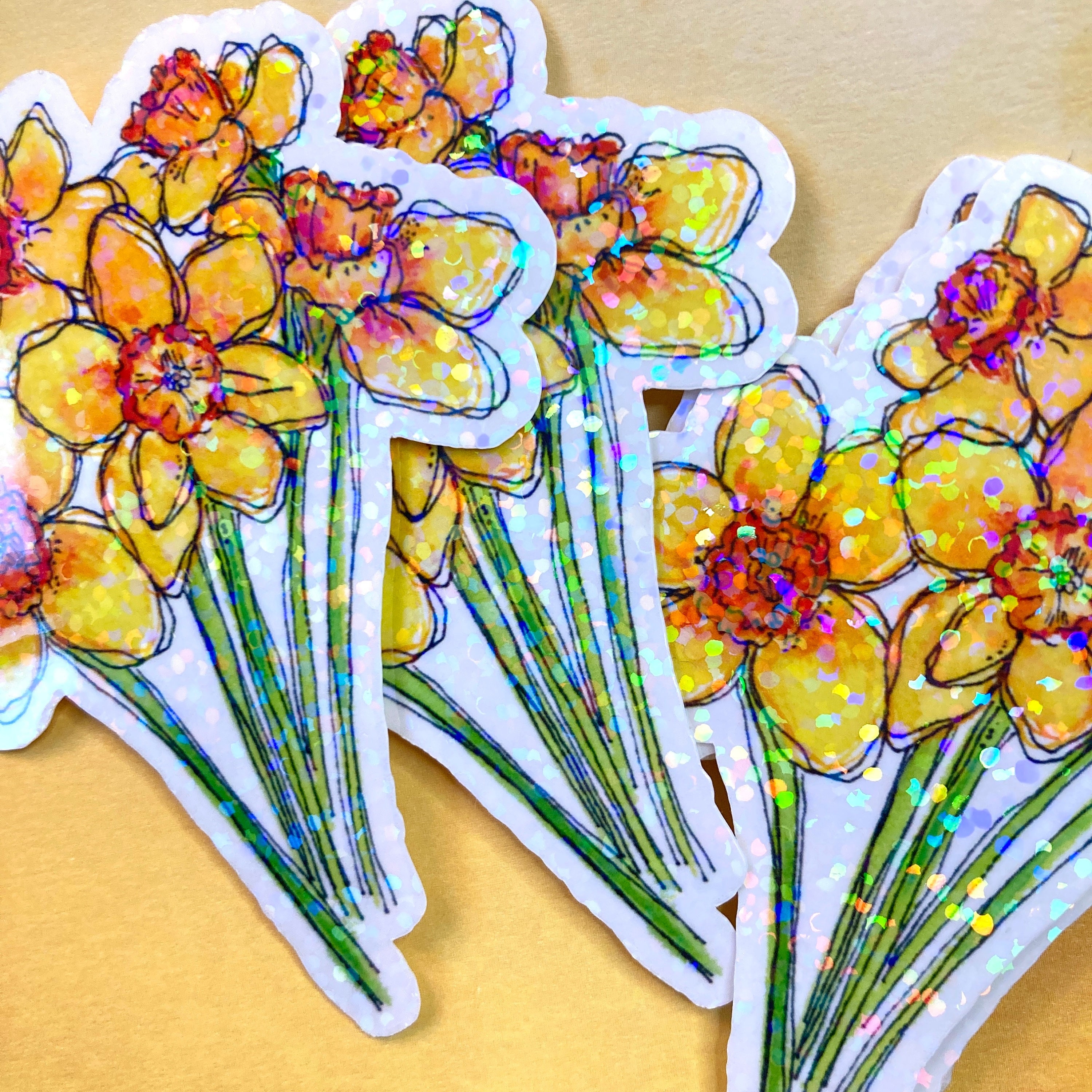 Daffodil Sticker Daffodil Decal Watercolor Flower Floral - Etsy