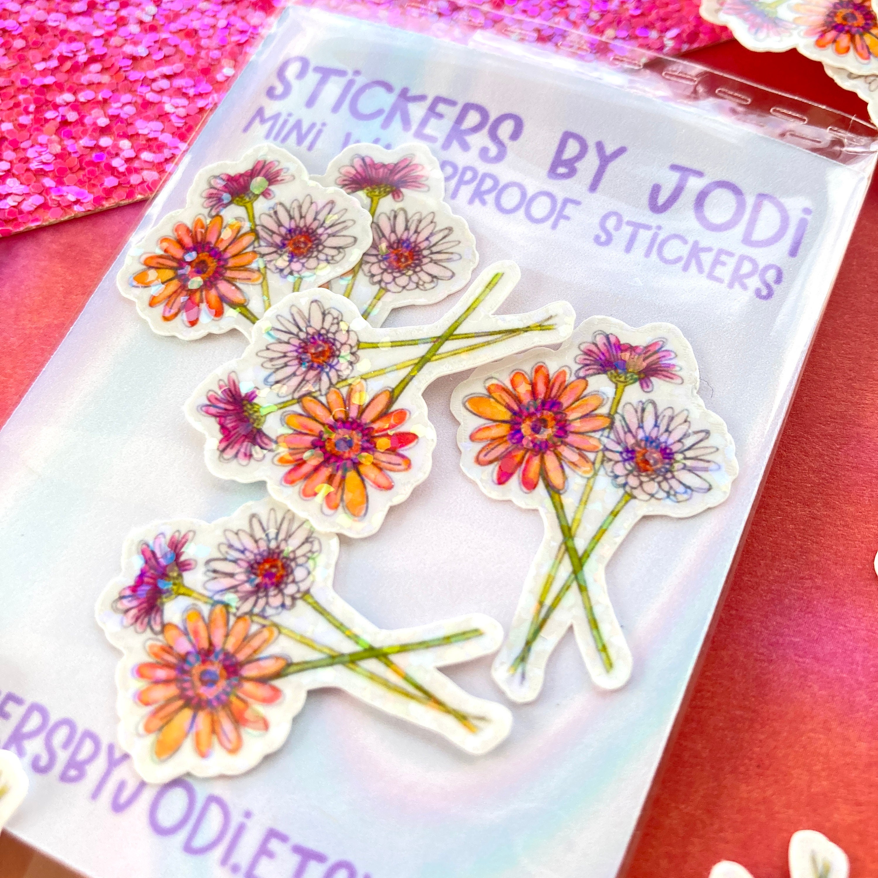 Mini Gerber Daisy Sticker Daisy Sticker Mini Die Cut - Etsy