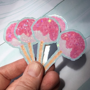 Cake Pop Sticker, Shimmer Cake Stickers, Watercolor Stickers, Holo ...