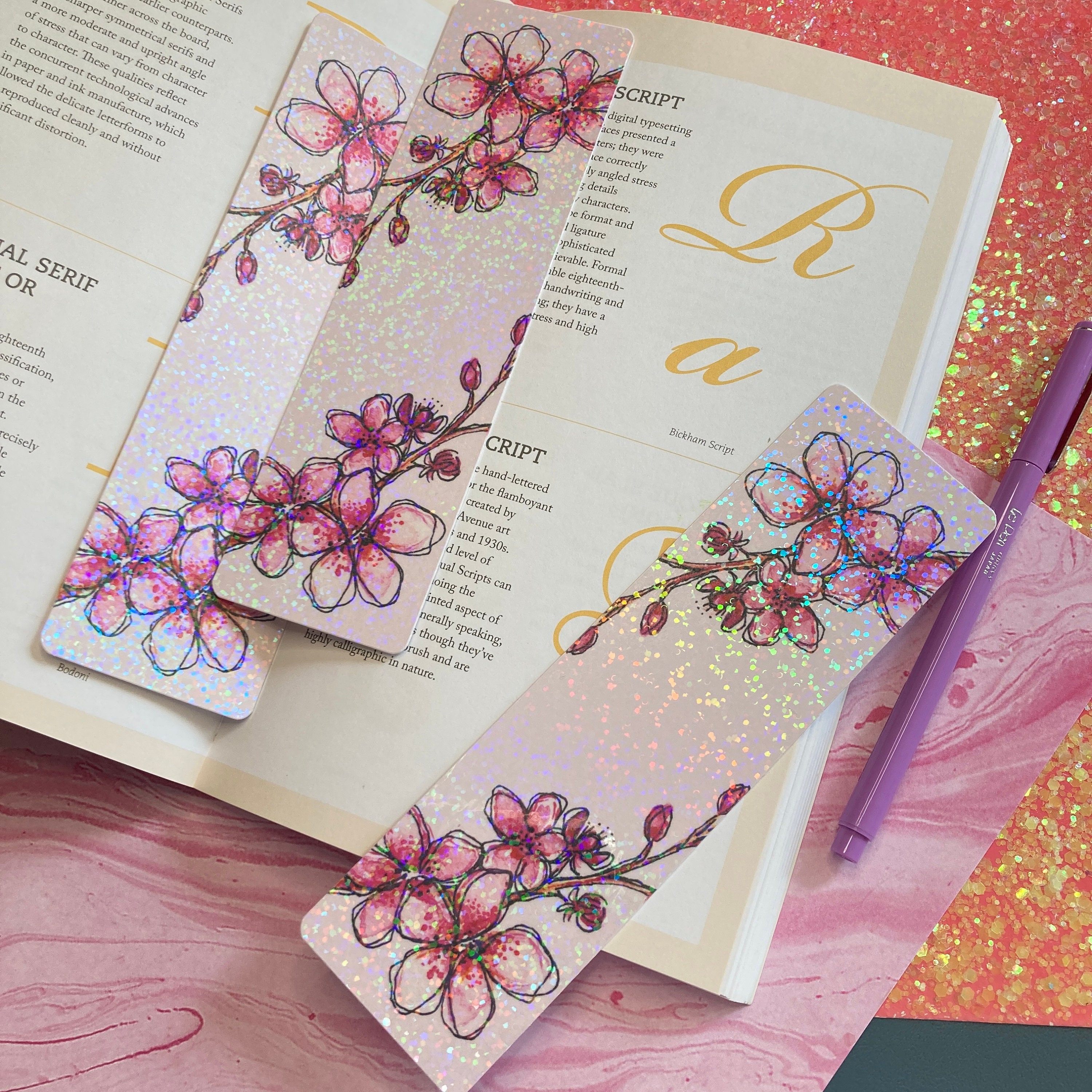 Cherry Blossom Bookmark Floral Bookmark Floral Book Mark - Etsy