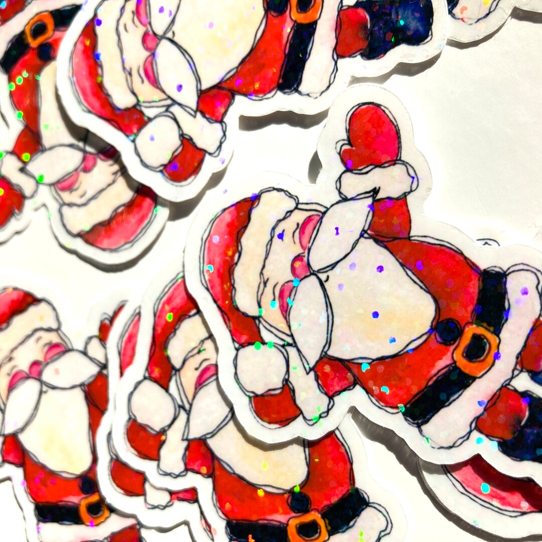 Santa Claus Stickers. Holiday Stickers. Adorable Santa Stickers for ...