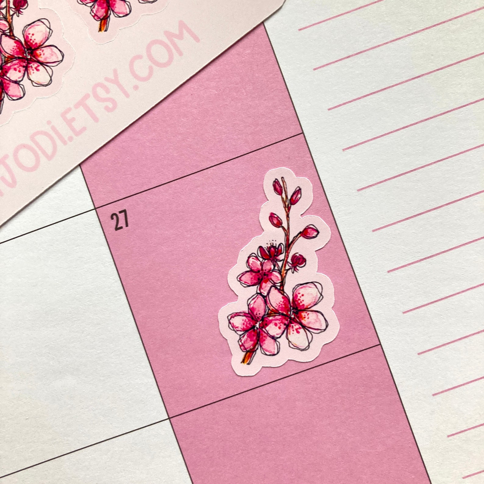 Cherry Blossom Stickers Planner Sticker Sheet Sticker Sheet - Etsy