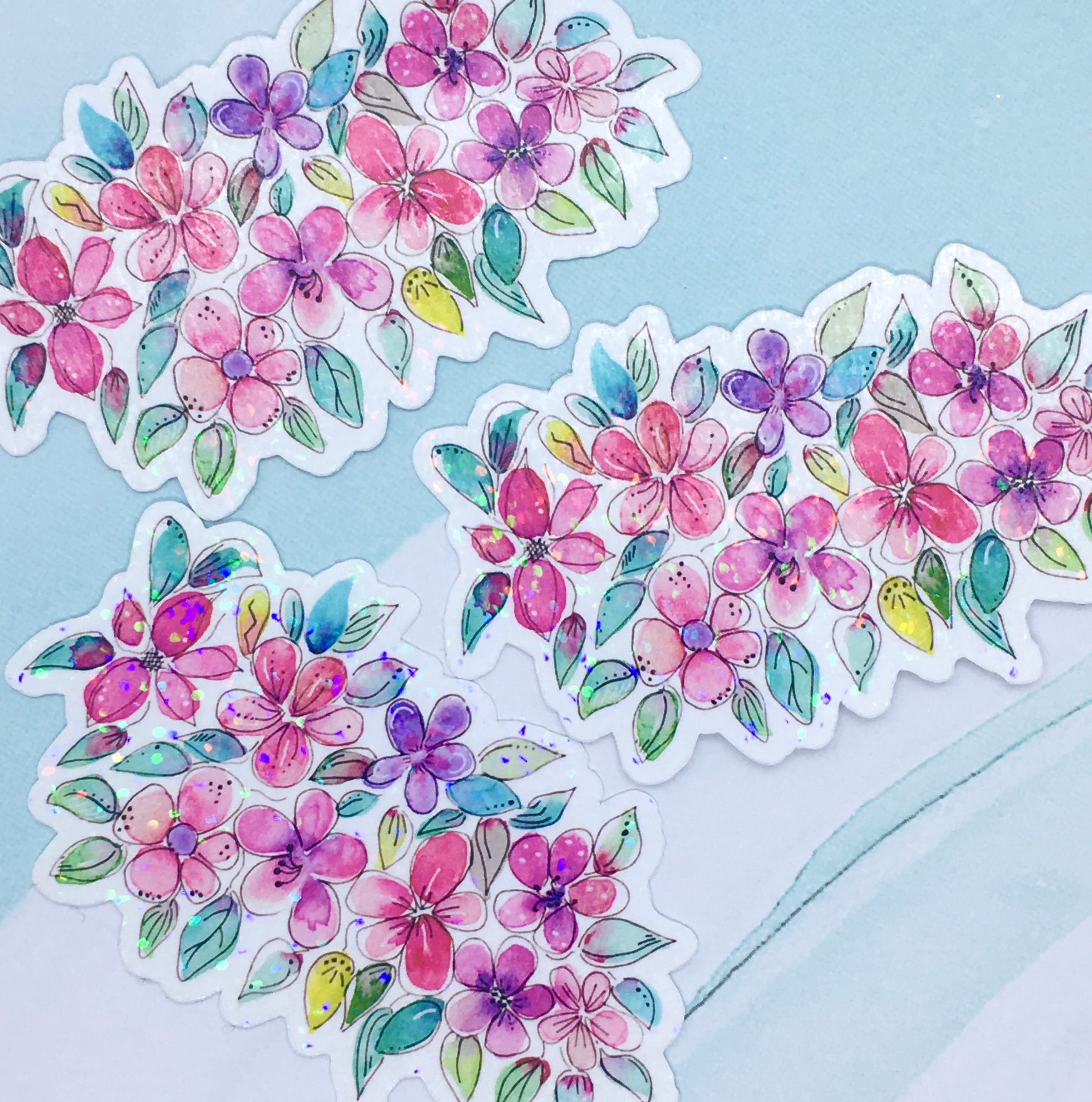 Glitter Wildflower Bouquet Sticker 3 X 1.75 Inches - Etsy