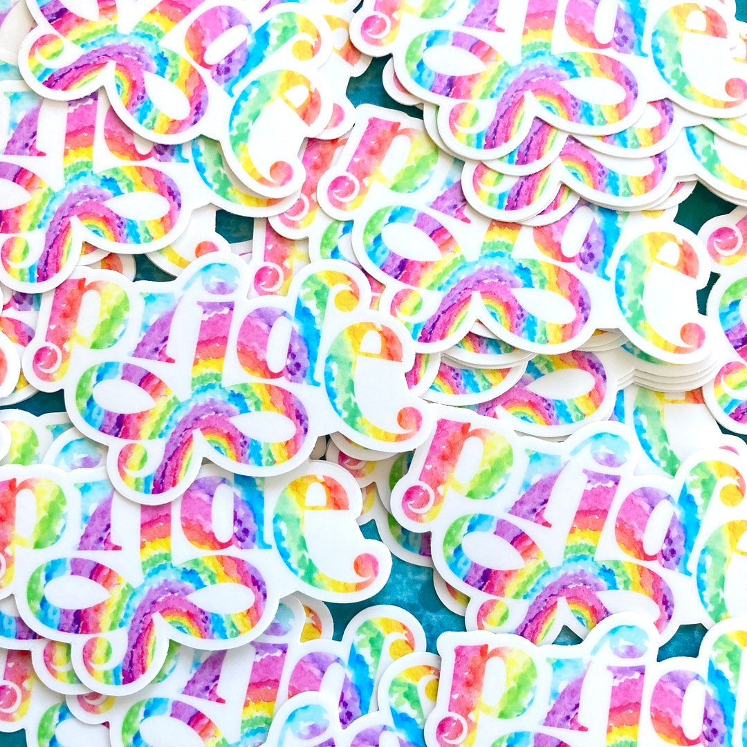 Pride Sticker, Word Stickers, Rainbow Sticker, Tablet Sticker, Vinyl ...