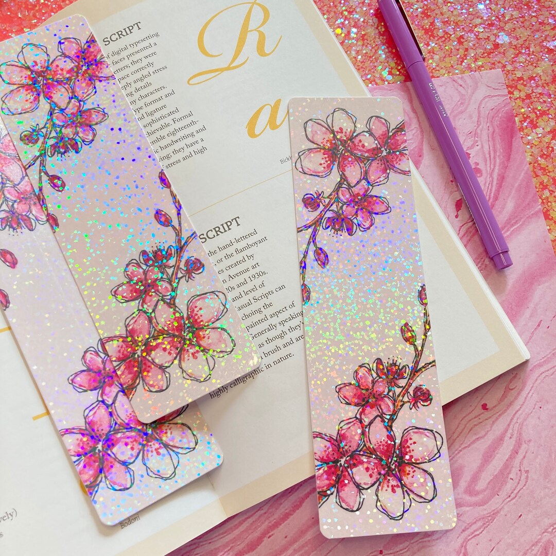 Cherry Blossom Bookmark, Floral Bookmark, Floral Book Mark, Bookmarks ...
