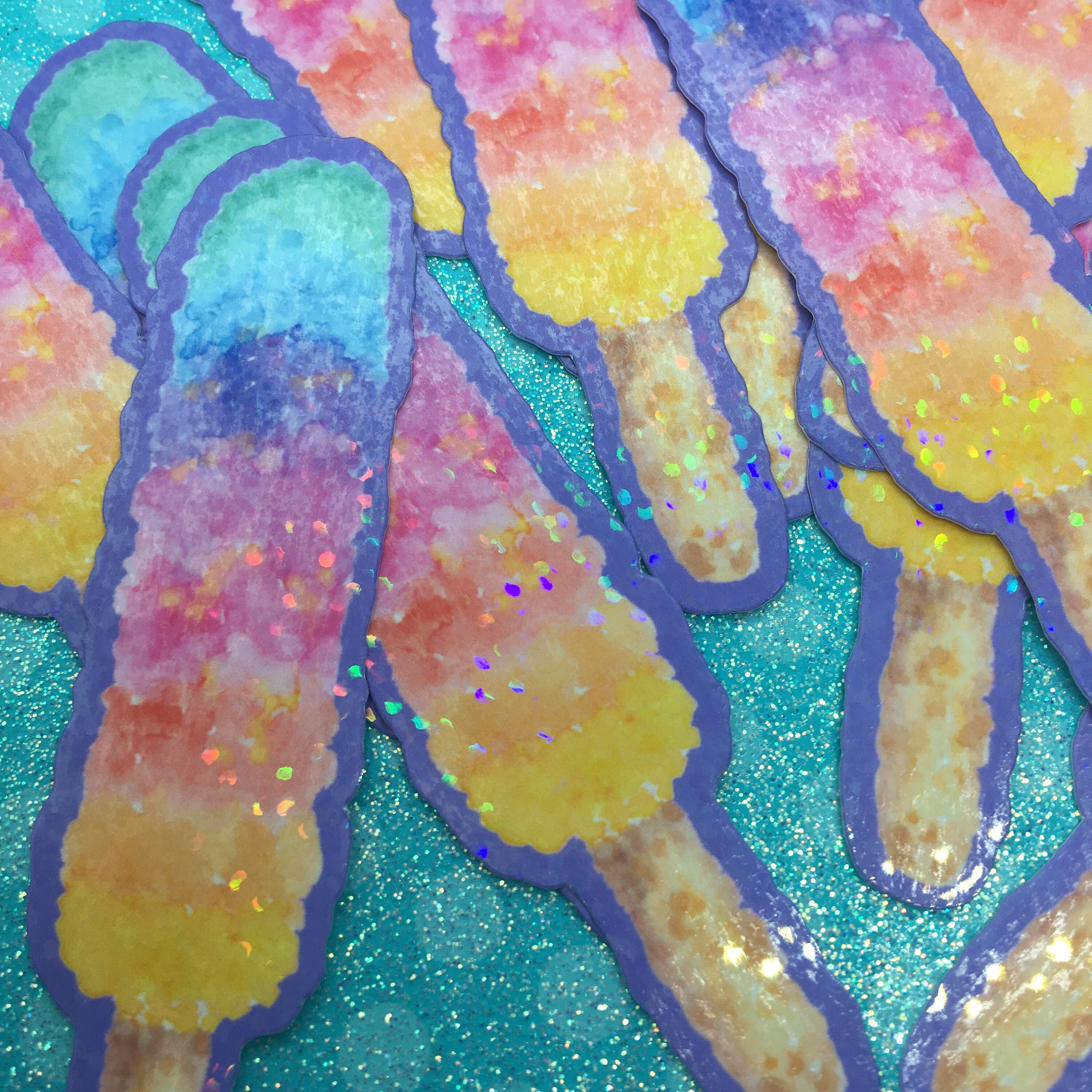 Glitter ice pop sticker rainbow glitter sticker rainbow ice | Etsy
