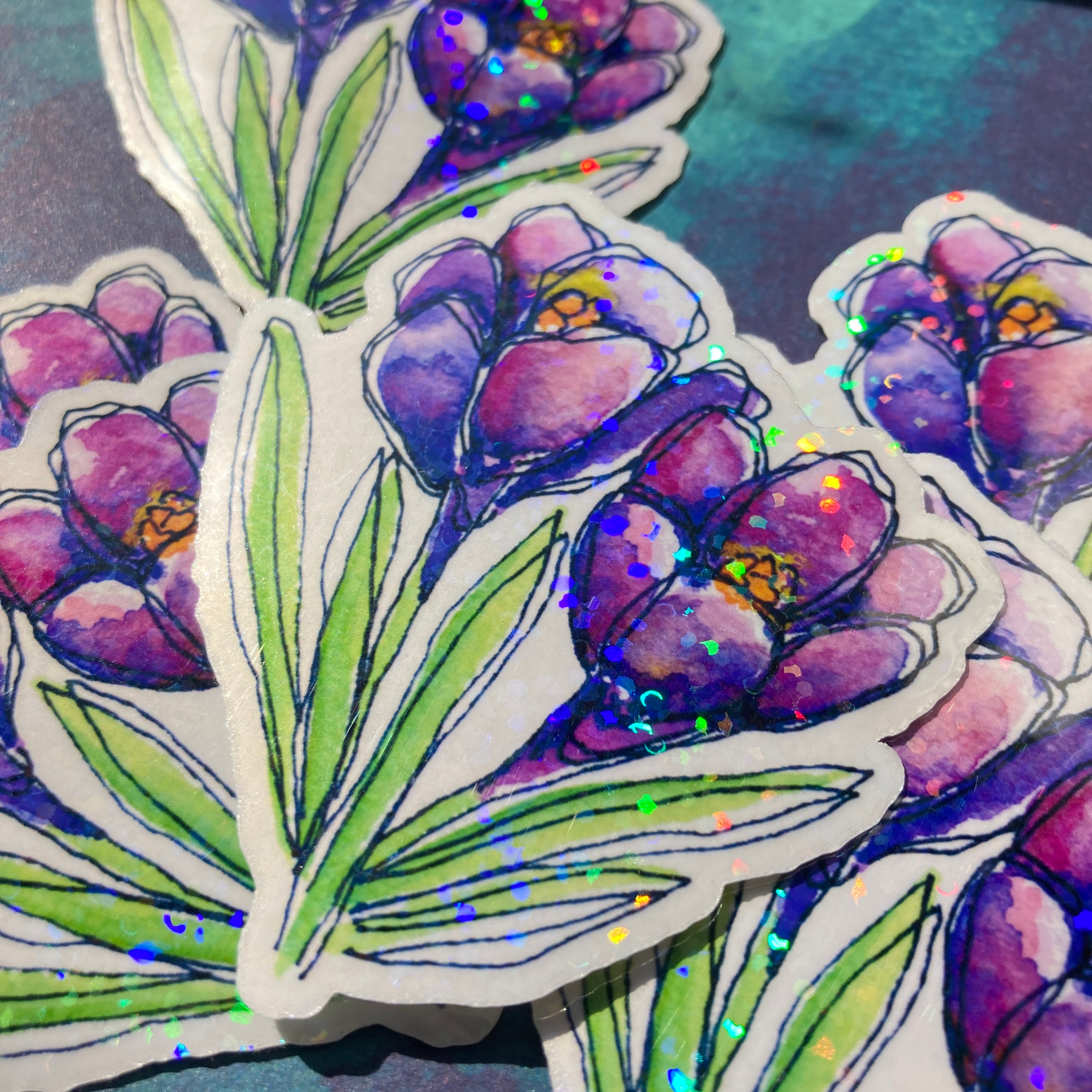 Purple Crocus Sticker Crocus Decal Watercolor Crocus Floral | Etsy