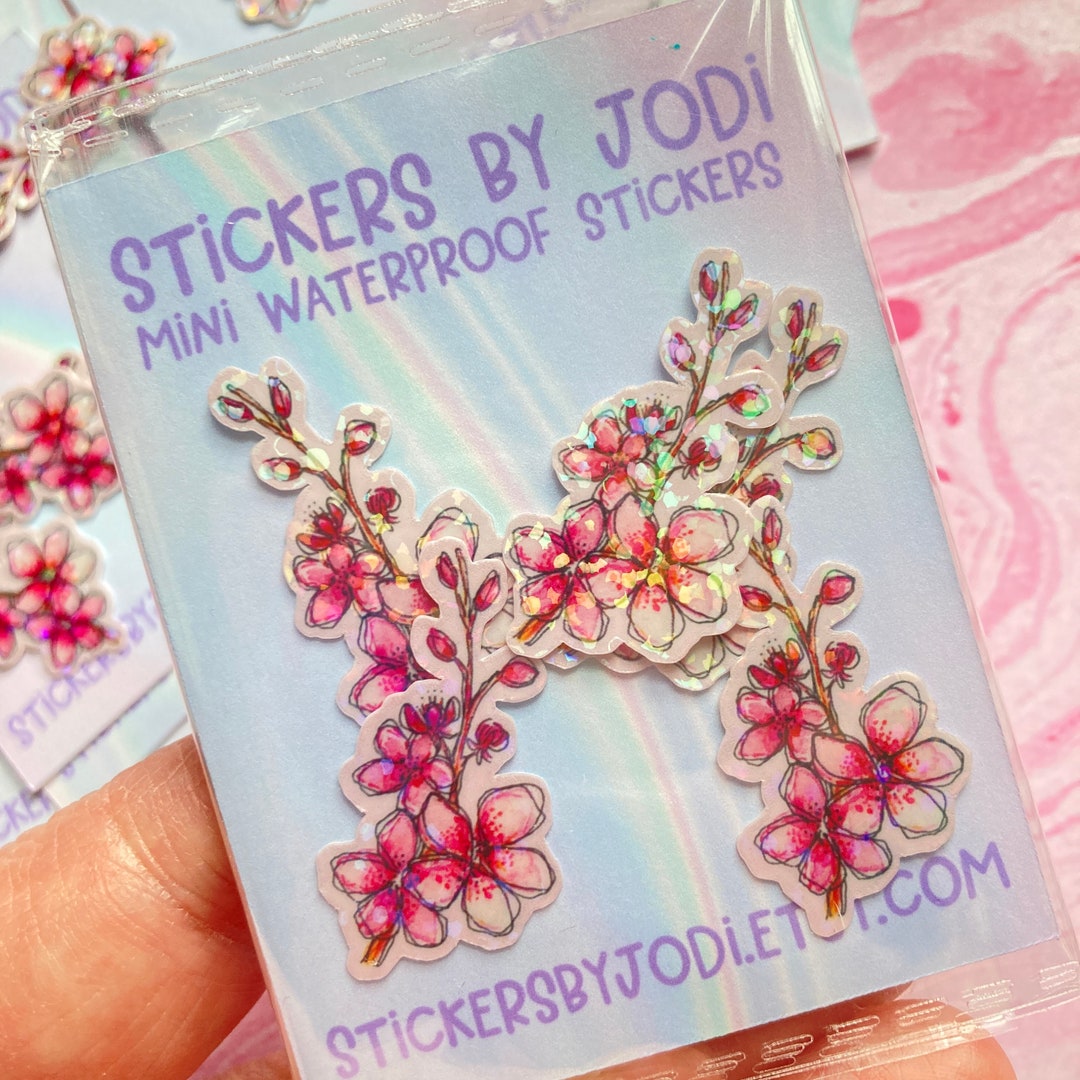 Mini Cherry Blossom Sticker, Sticker, Die Cut Decal, Waterproof, Water ...