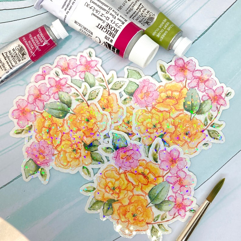 Wildflower Bouquet Sticker 2.75 X 2.25 Inches Watercolor | Etsy