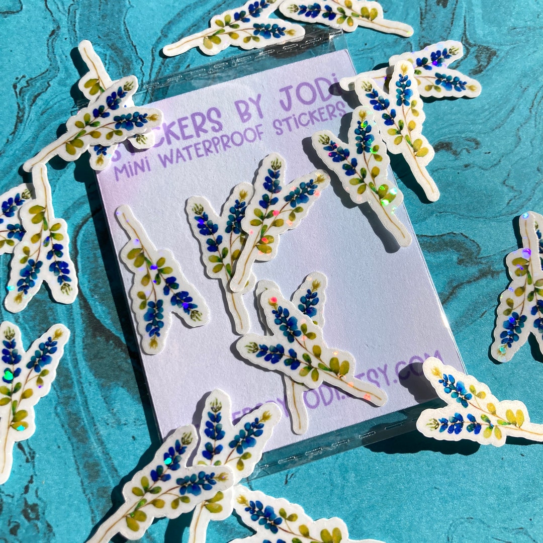Mini Blue Lupine Sticker, Mini Bluebonnet Sticker, Texas State Flower ...