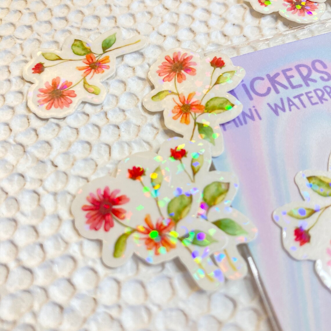Mini Wildflower Sticker, Floral Stickers, Mini Flowers, Envelope ...
