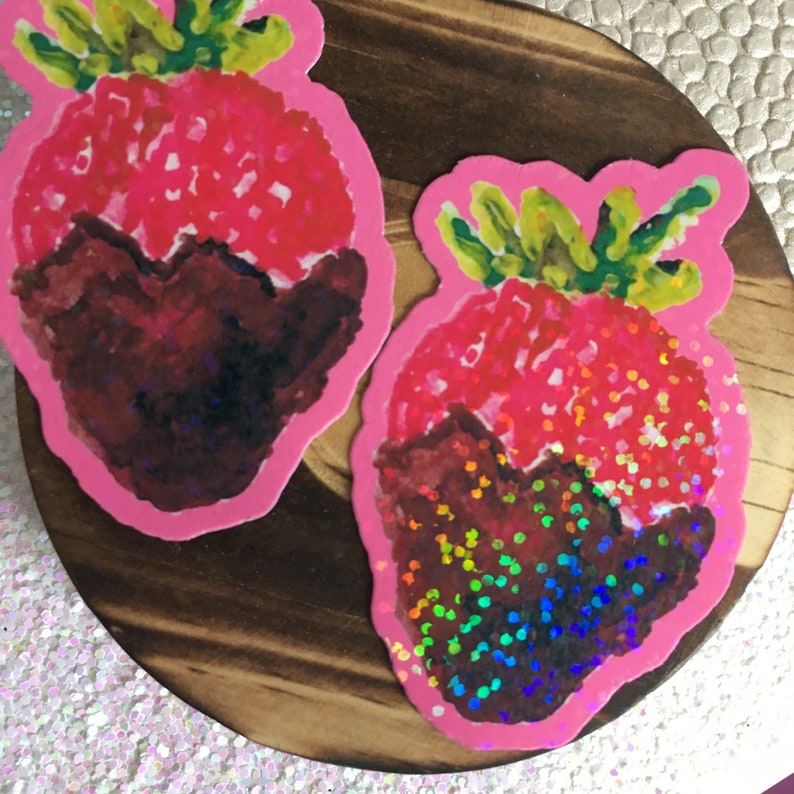 Strawberry Sticker, Fruit Sticker, Glitter Strawberry, Cute Stickers ...