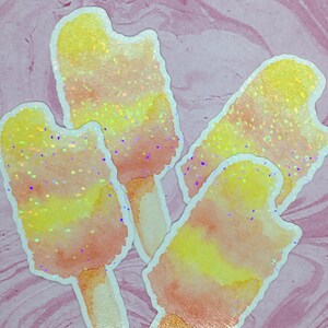 Orange Ice Pop Sticker, Glitter Stickers, Holo Decals, Sherbet Sticker ...