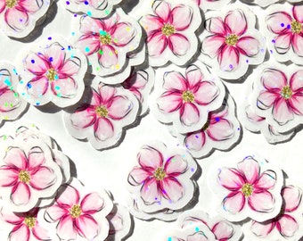 Glitter Flower Stickers - Etsy
