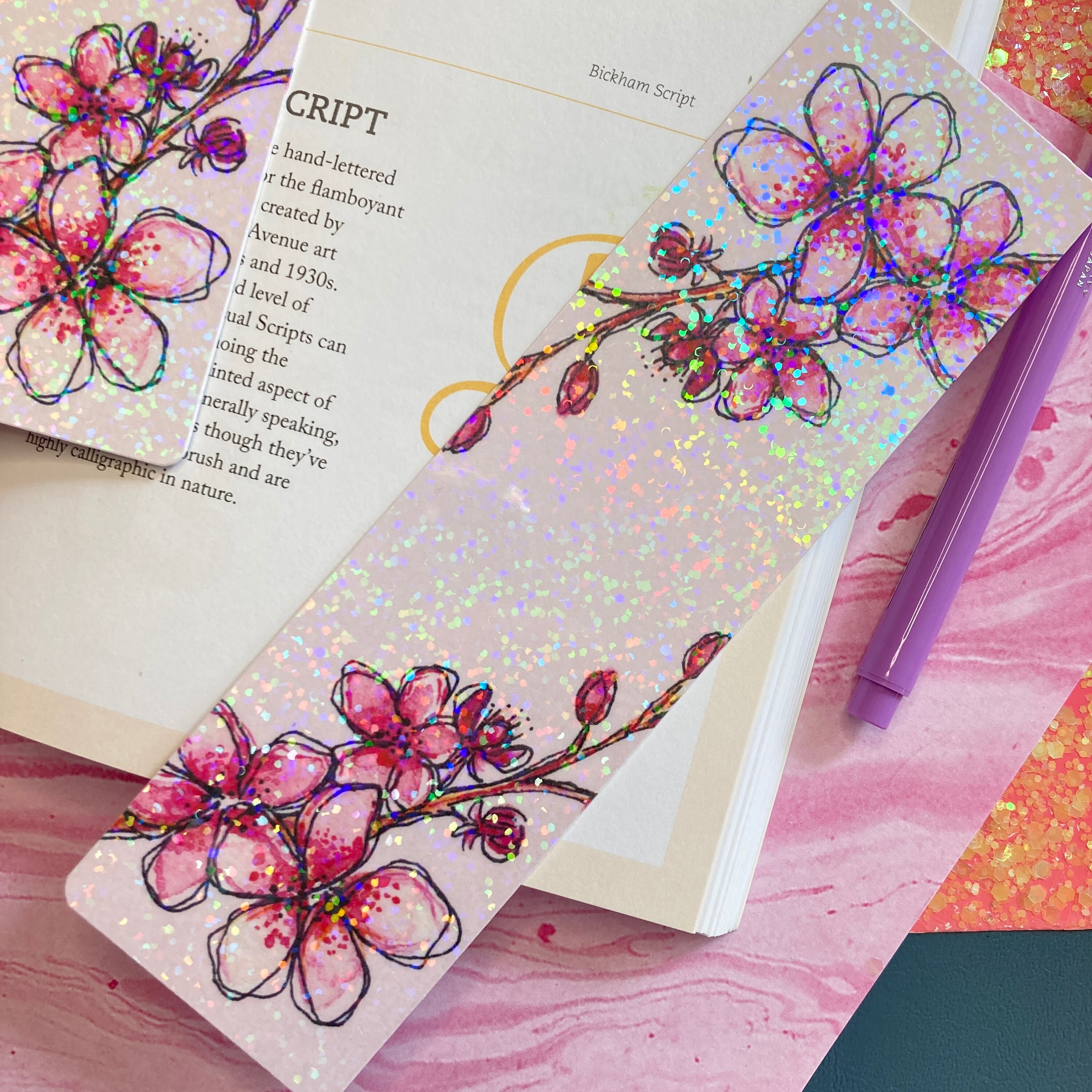 Cherry Blossom Bookmark Floral Bookmark Floral Book Mark - Etsy