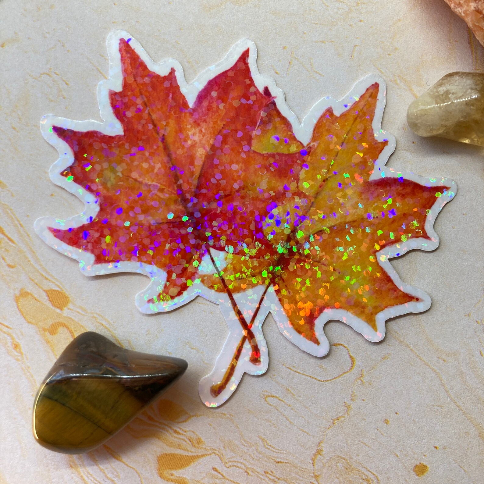 Maple Leaves Sticker, Fall Leaves Sticker, Vinyl Stickers, Watercolor ...