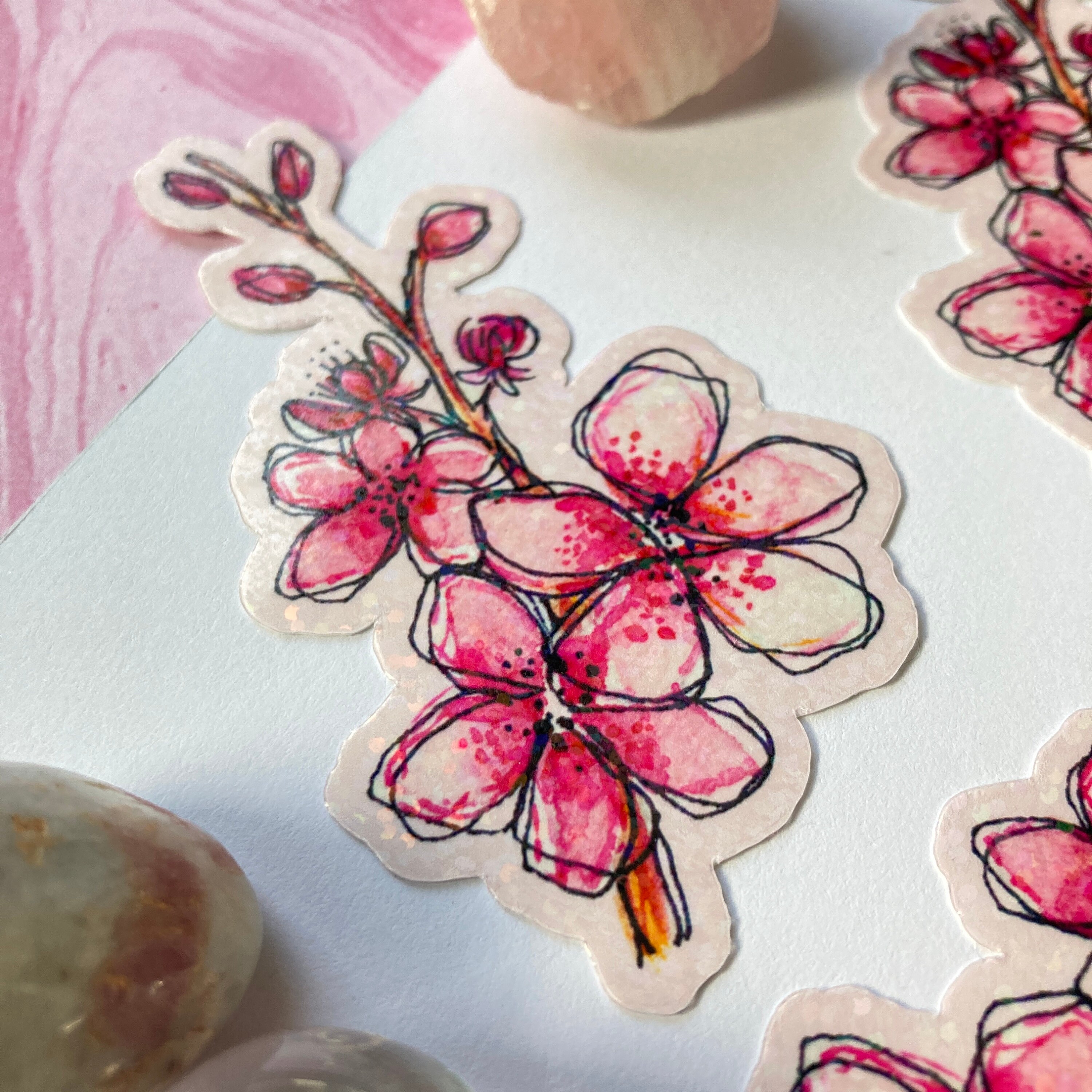 Cherry Blossom Sticker. Waterproof Sakura Decal for Hydroflask ...