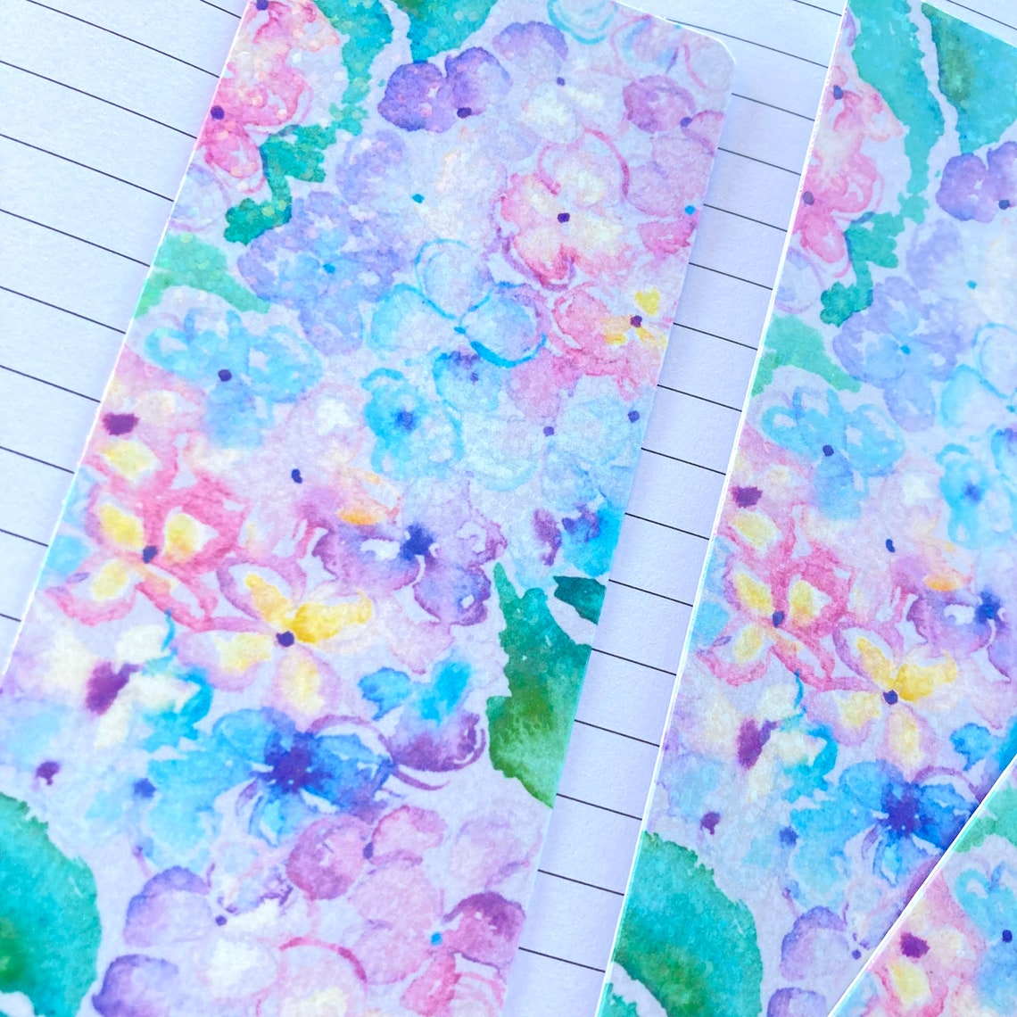 Hydrangea Bookmark, Flower Bookmark, Floral Bookmark, Watercolor ...