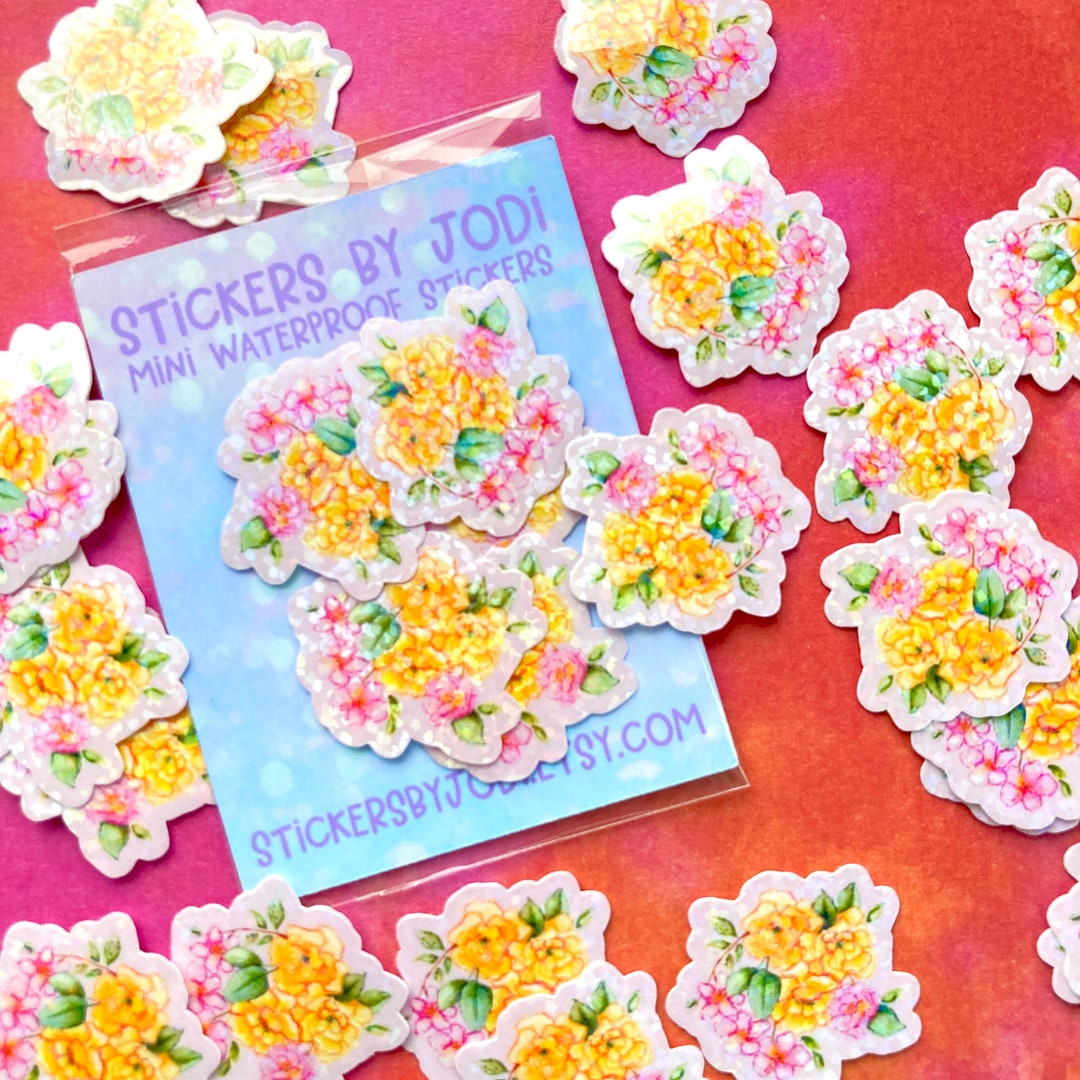Mini Watercolor Floral Stickers, Mini Floral Stickers, Mini Floral ...