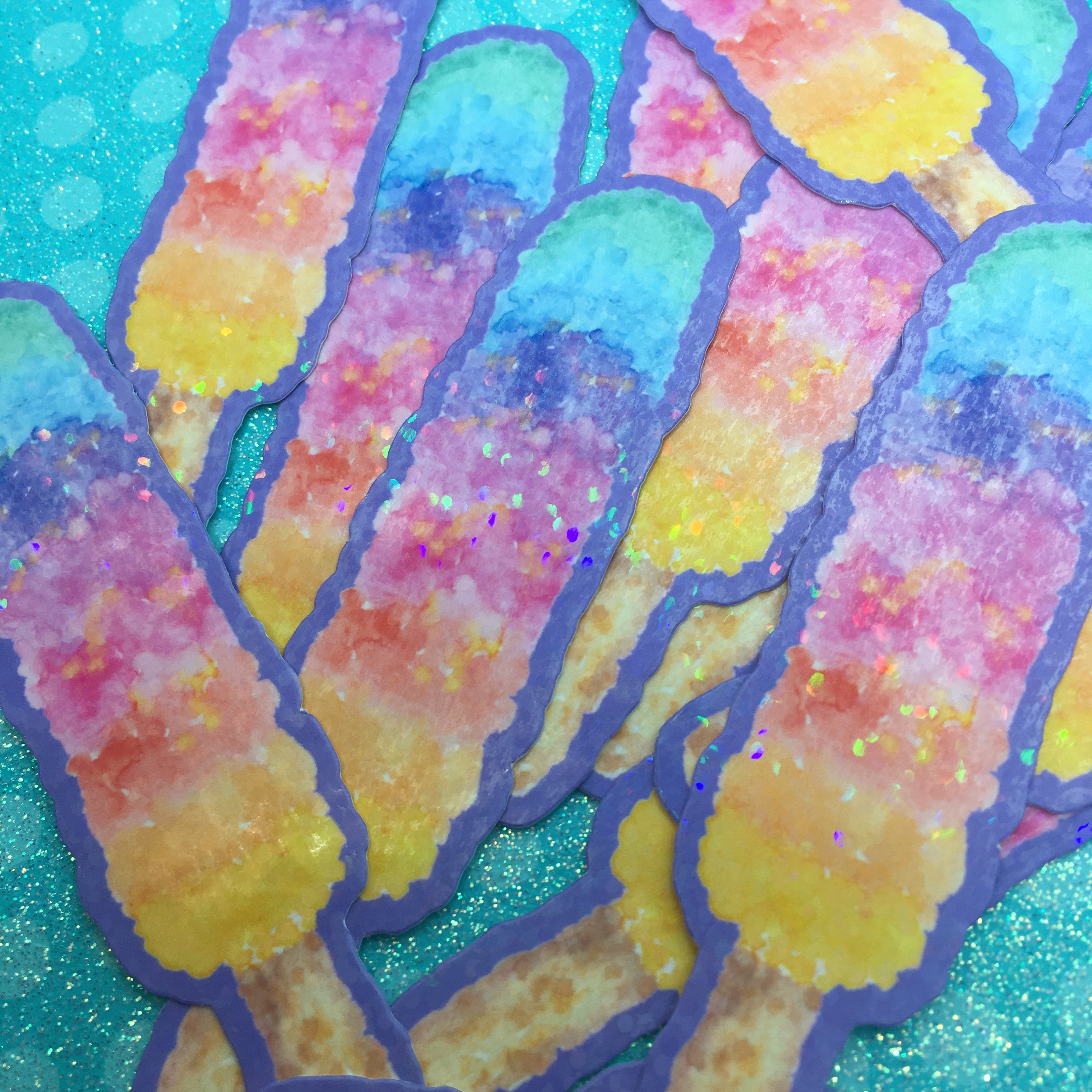 Glitter ice pop sticker rainbow glitter sticker rainbow ice | Etsy
